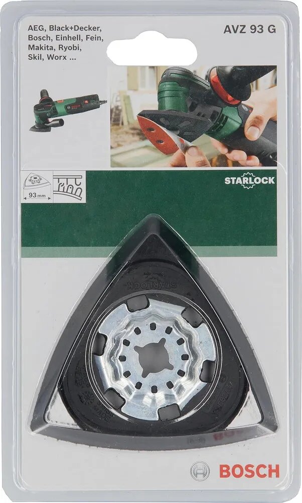 Пластина шлифовальная Bosch AVZ93G для многофункциональных инструментов 93 мм арт 2608669125