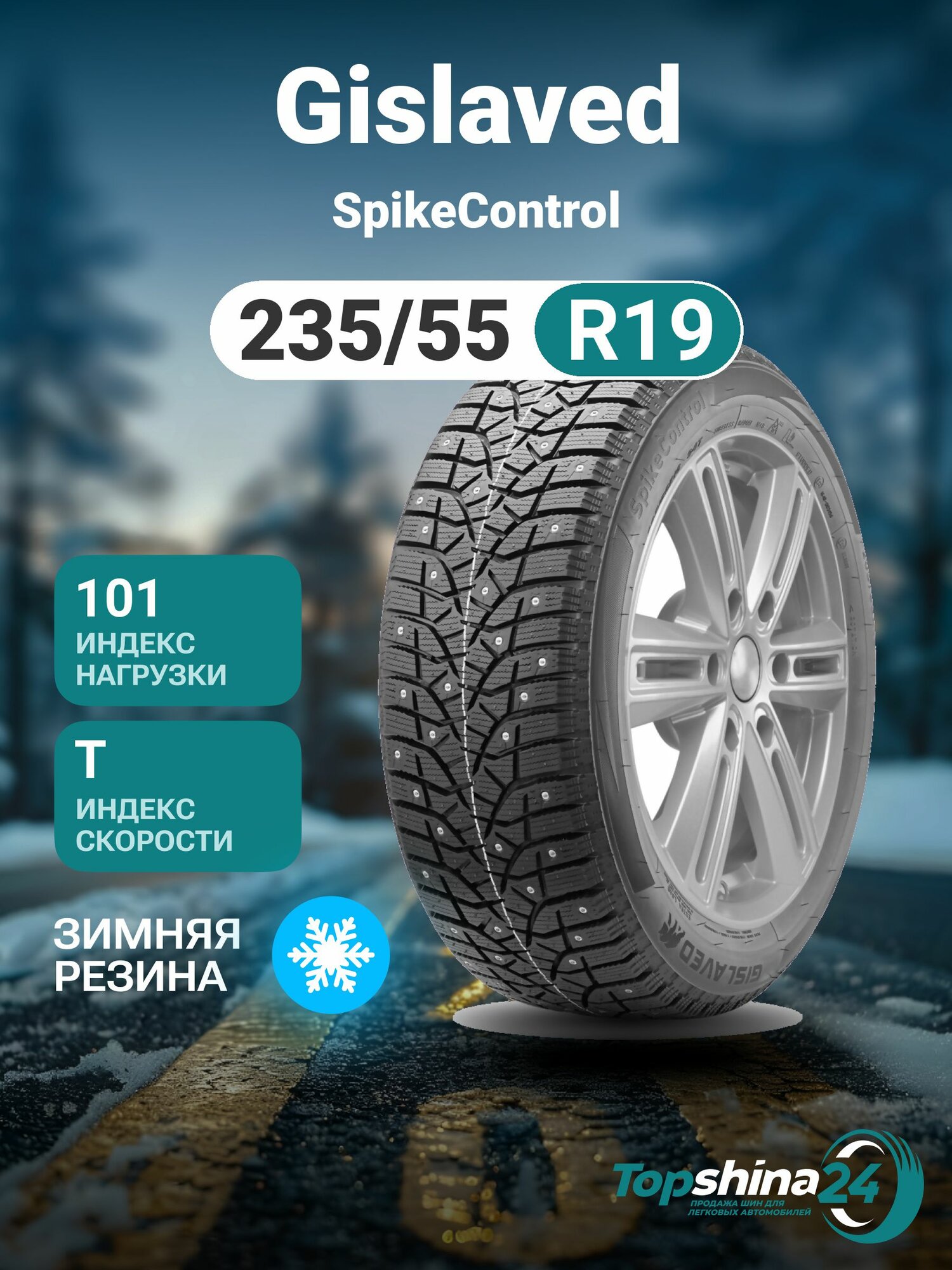 Шины зимние Gislaved SpikeControl 235/55 R19 T101 шип