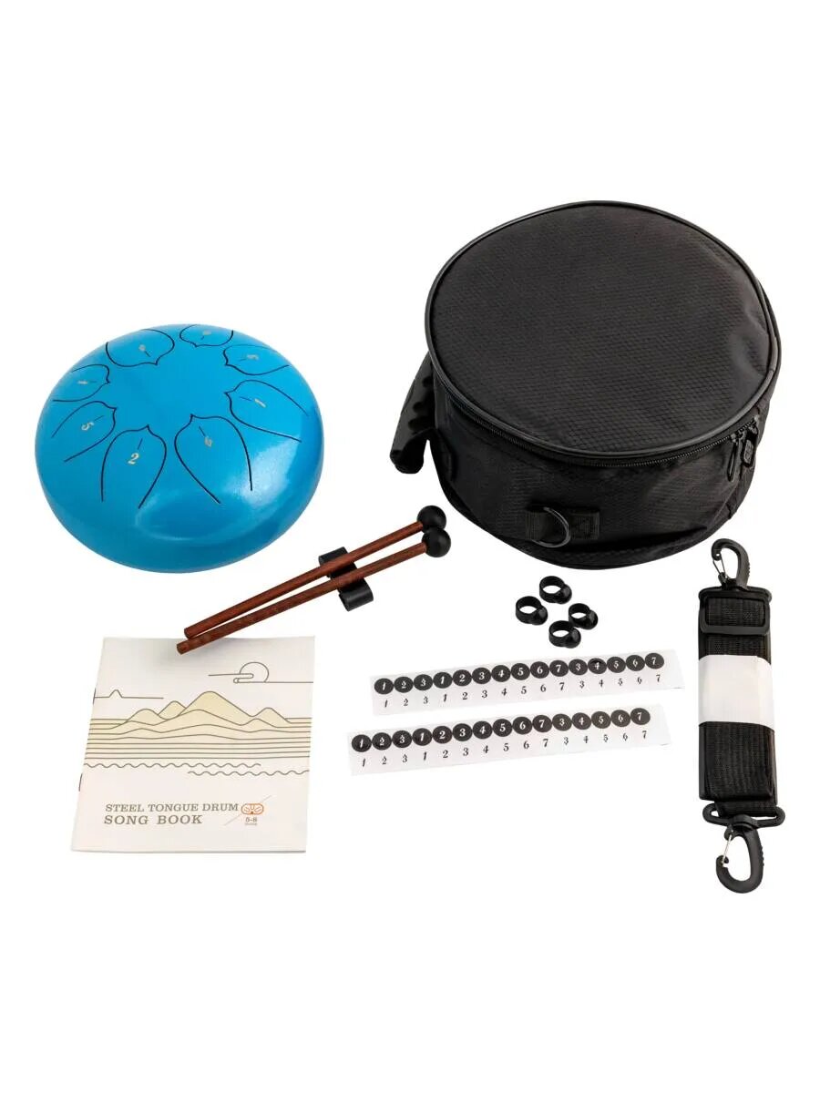 TERRIS ELD- 0808 - Барабан язычковый Глюкофон, цвет голубой, диаметр: 8" (20 см)