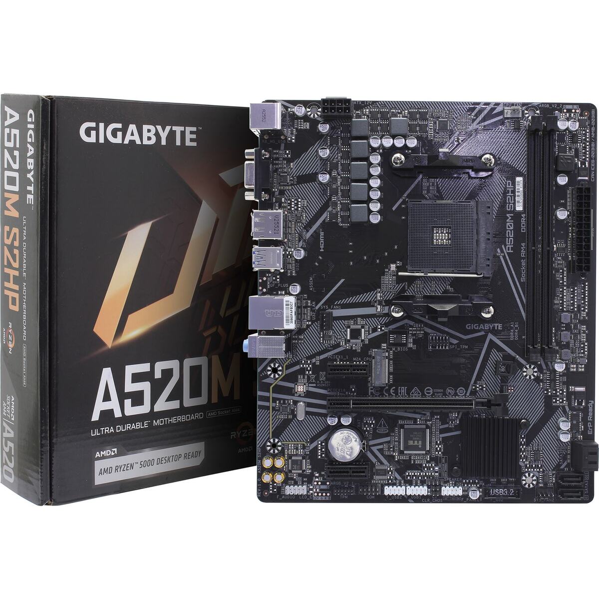 GIGABYTE A520M S2HP (RTL) AM4 AMD A520 PCI-E Dsub+HDMI+DP GbLAN SATA RAID MicroATX 2DDR4