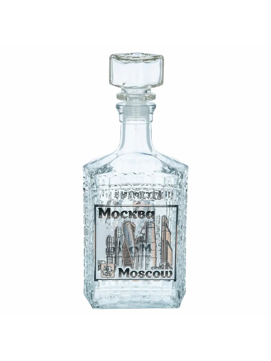 Стеклянный графин 0,5 л "Москва-сити"