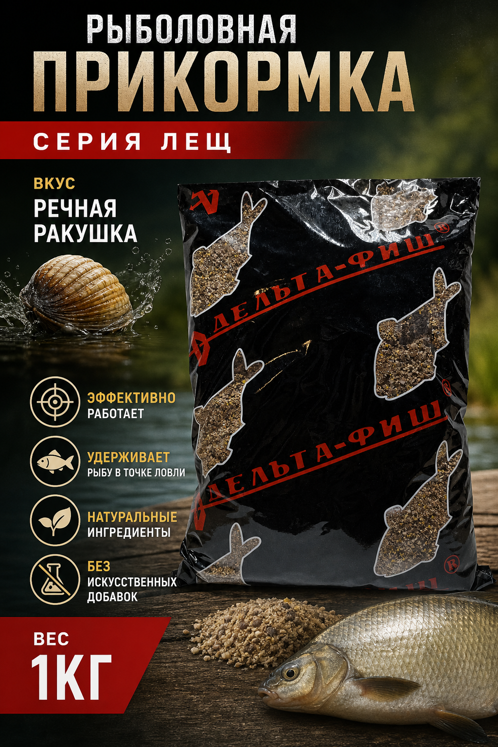 Рыболовная прикормка Дельта Фиш "Лещ Речная ракушка"