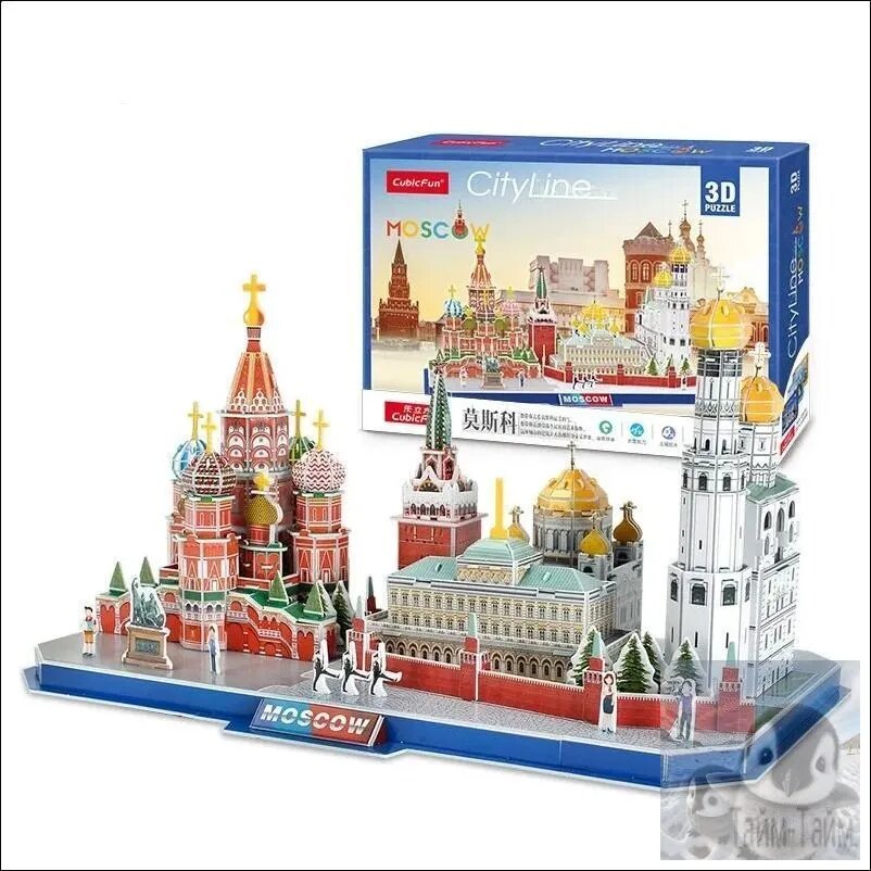 Конструктор, Модель для сборки, Макет Москвы, Красная площадь, Спасская Башня/ 3D Моделирование из картона / Подарок ребенку