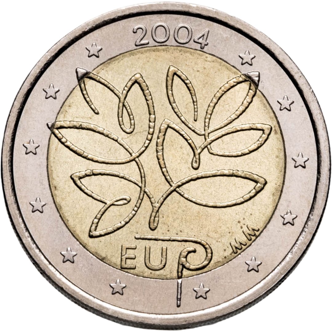 Финляндия 2 евро 2004 Расширение Евросоюза, Биметалл, в сохранности UNC