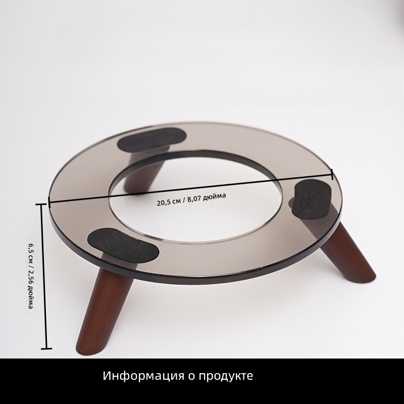 Настольная подставка для колонок из акрила и дерева, коричневая, с противоскользящими накладками, минималистичный дизайн, утолщенное основание