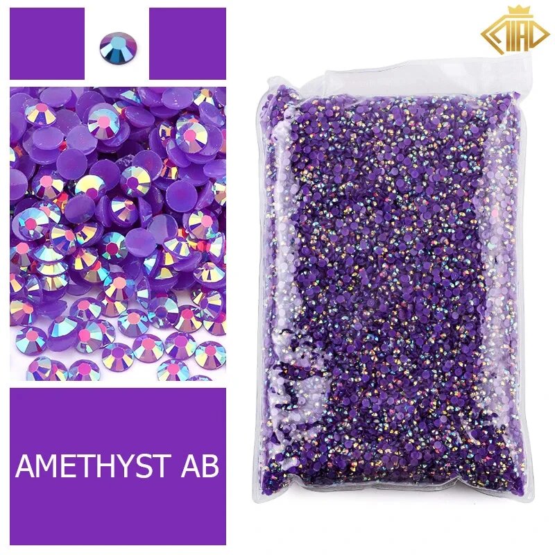 Искусственные стразы QIAO фиолетовые 2-5 мм 5mm-10000pcs, Amethyst AB