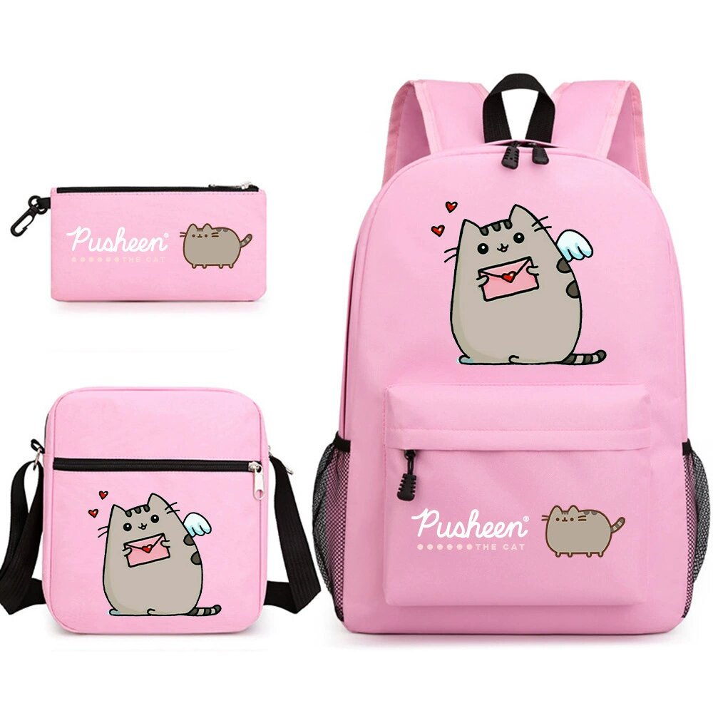 Набор рюкзак+сумка+пенал Пушин Pusheen (розовый, 19 литров)-CJX2