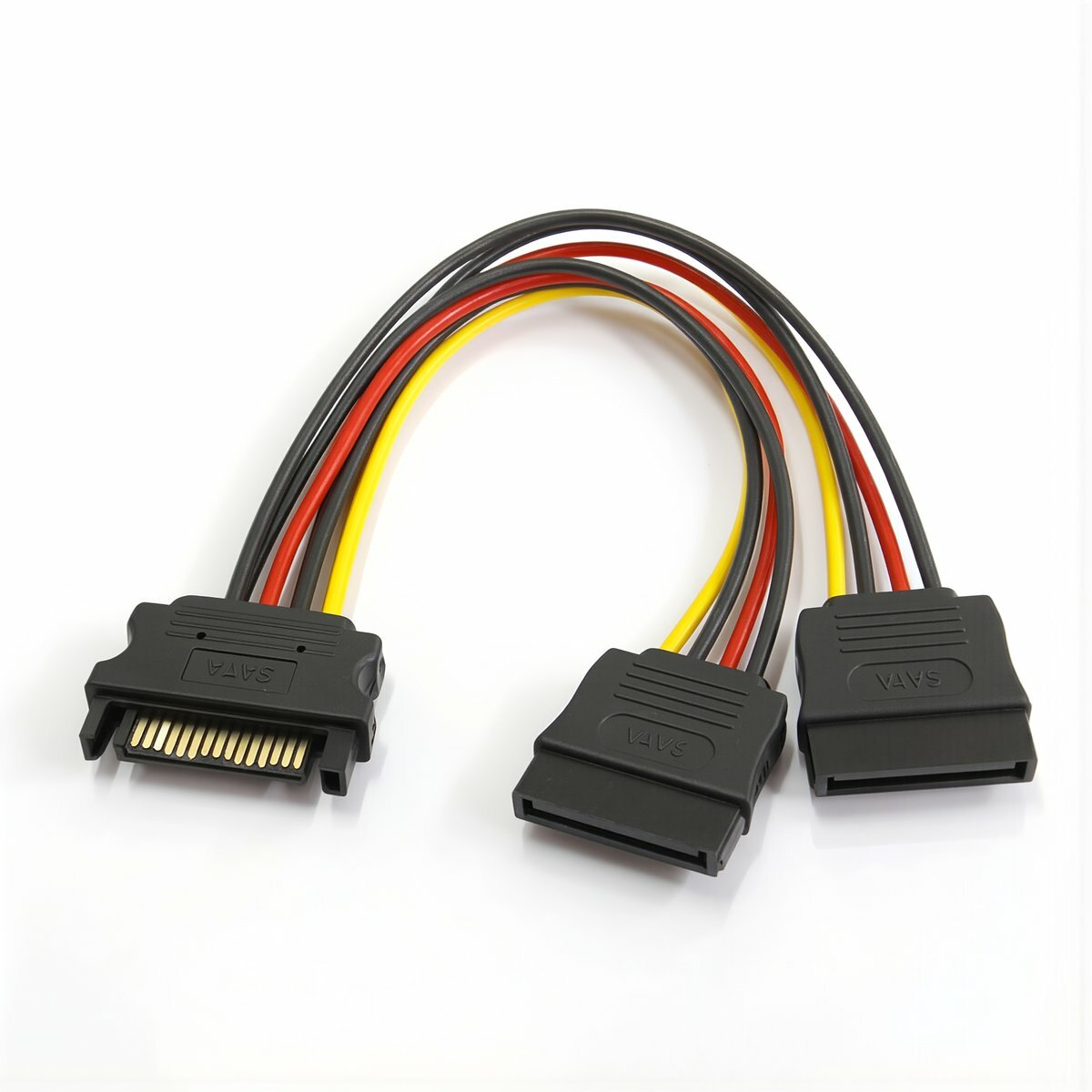 Кабель питания SATA 1 в 2 15-pin медный 20 см для подключения двух жёстких дисков внутри корпуса настольного компьютера