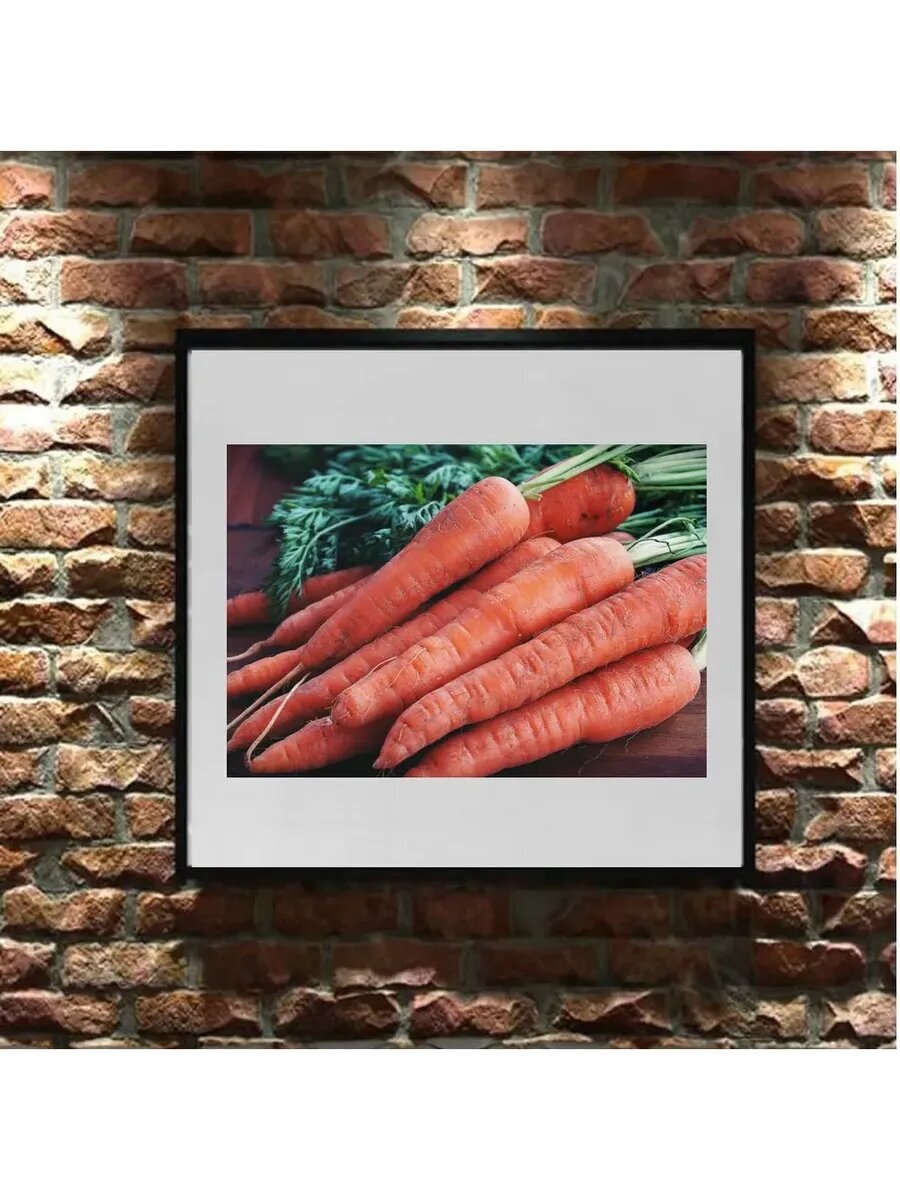 Постер "Морковь на столе" Cool Eshe из коллекции "Интерьеры на любой вкус", плакат на стену А4 (29,7 х 21 см)