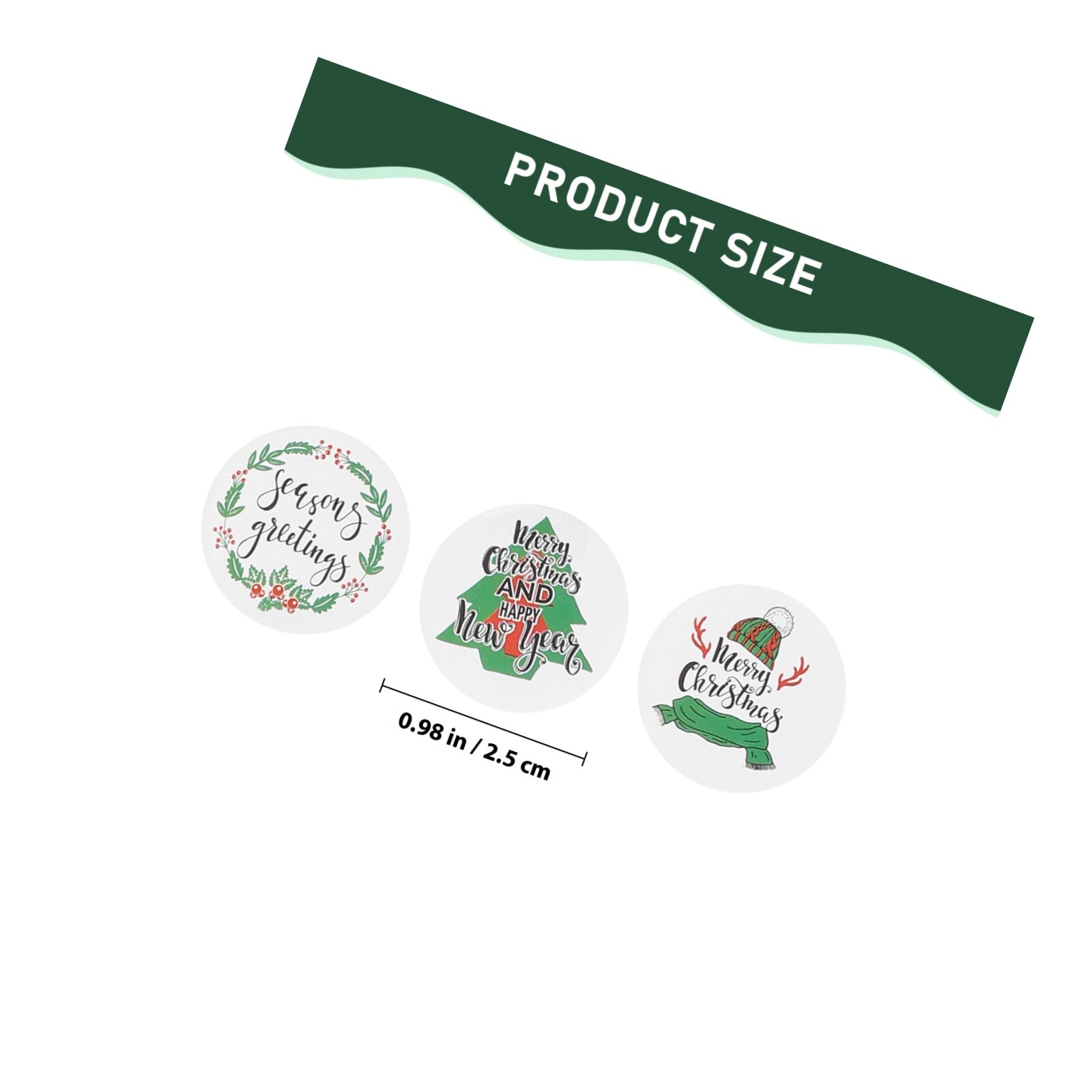 Наклейки Для Подарков Christmas Stickers Многоцелевые Этикетки Весёлые Узоры 1 Roll