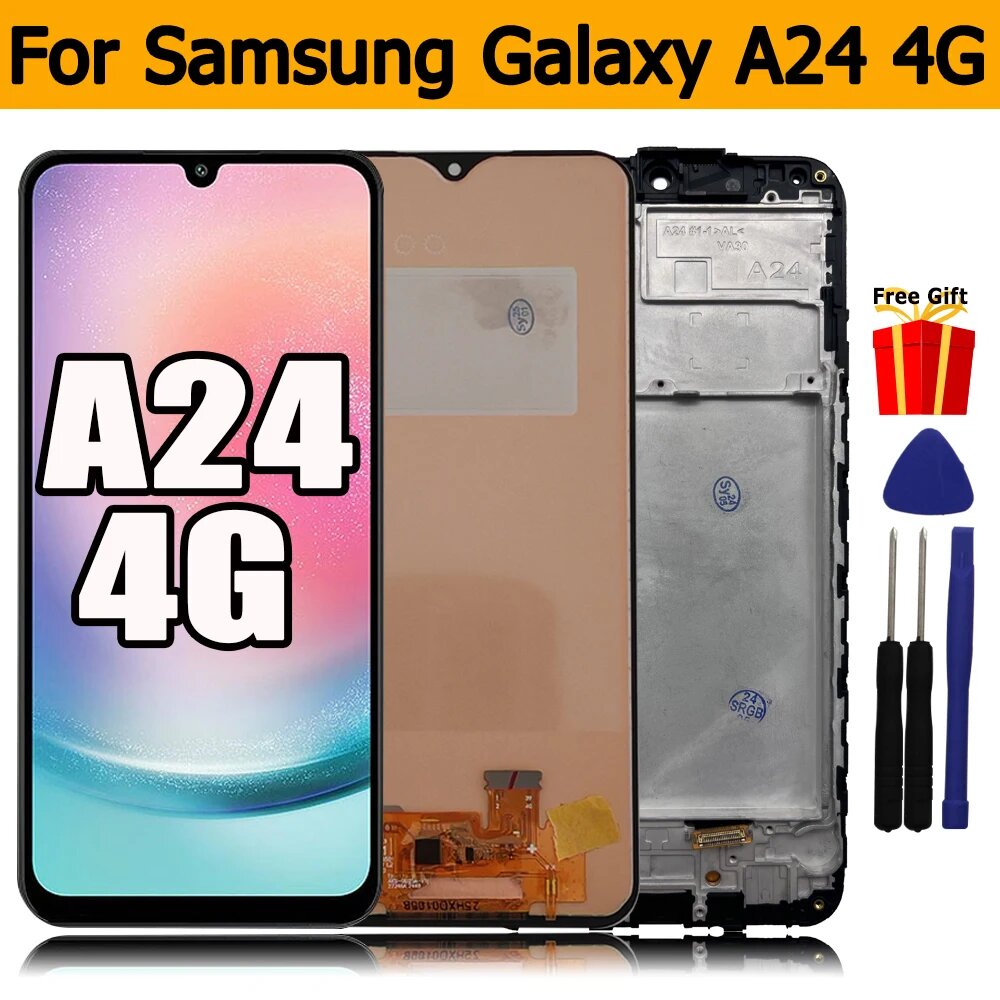 Новый AMOLED-дисплей для Samsung A24 A245, сенсорный экран в сборе, замена для TFT With Frame