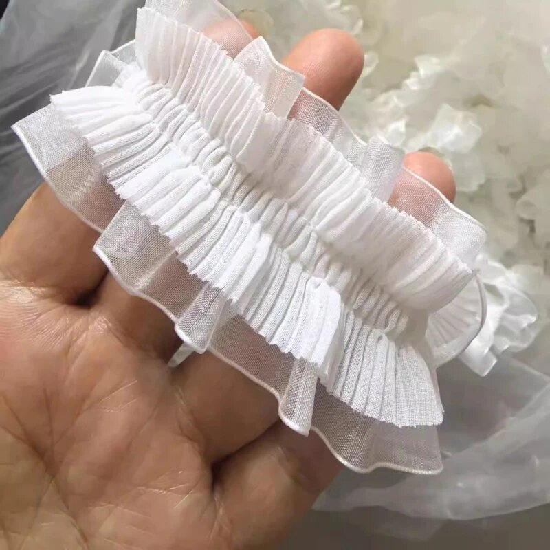 Yoohxin шифоновое кружево 4 см белый Белый, white