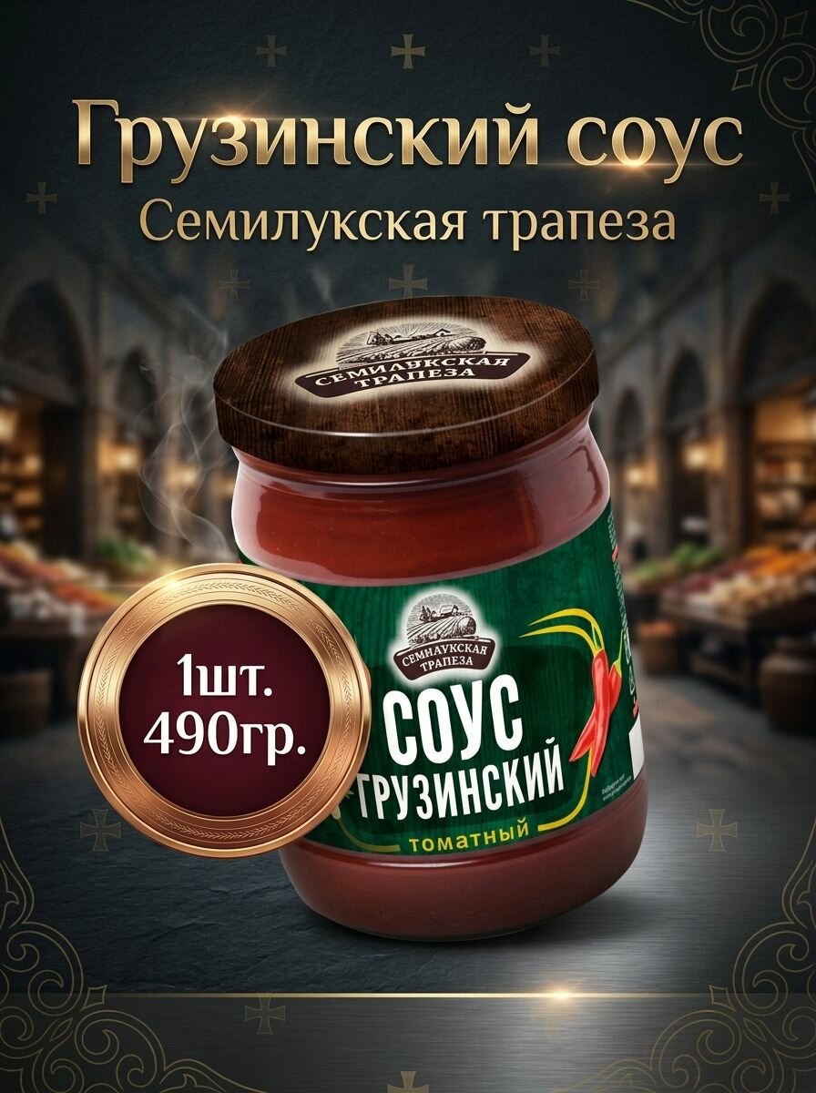 Соус Грузинский томатный 1шт по 0,49кг Семилукская трапеза
