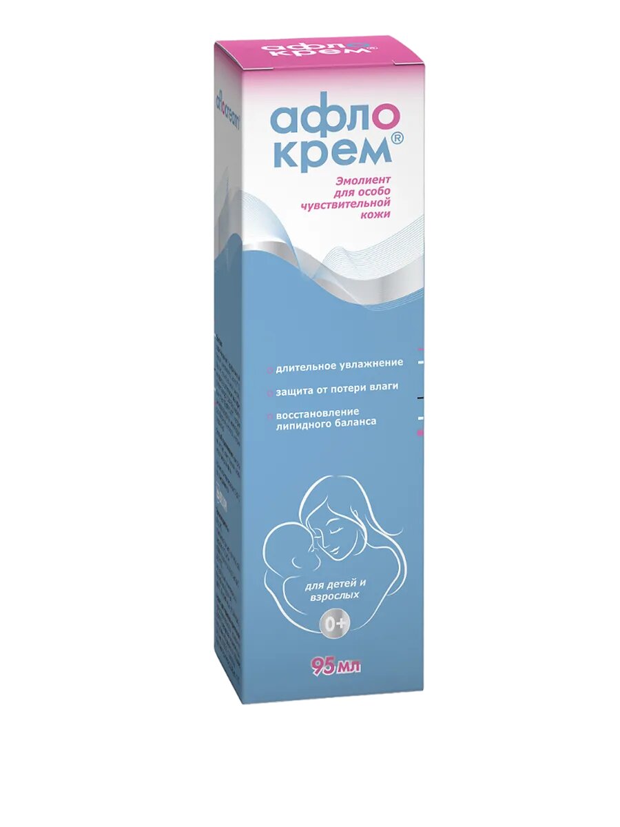 Афлокрем эмолиент крем для особо чуствительной кожи 0+ фл 95