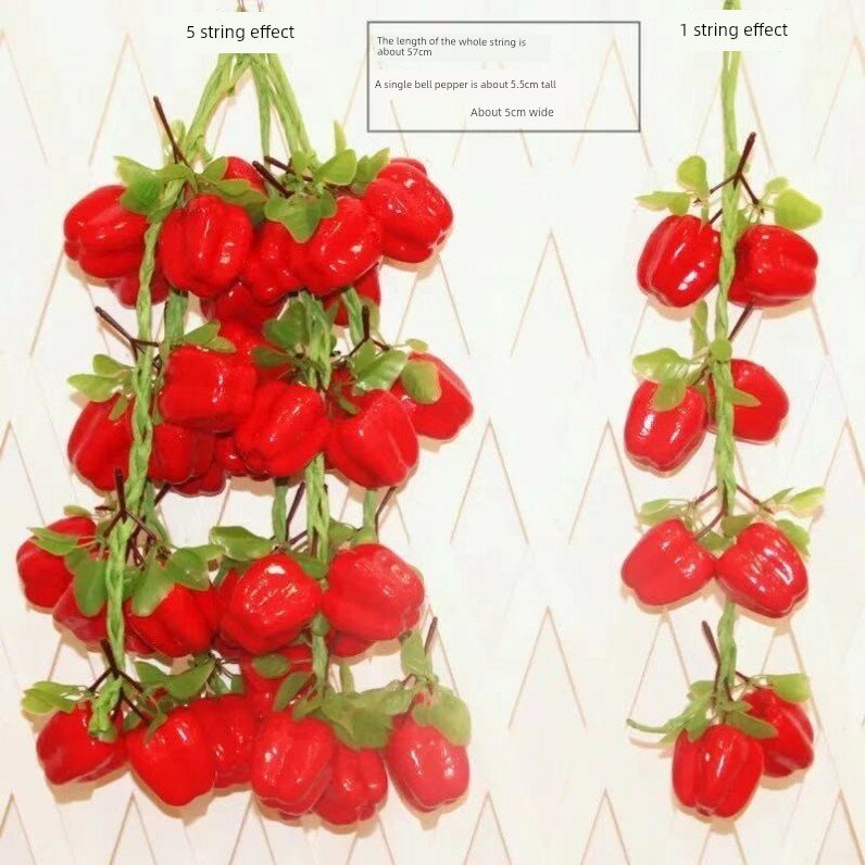 Искусственный красный круглый перец для декора ресторана - пластиковая подделка перца, естественный вид сервировки стола
