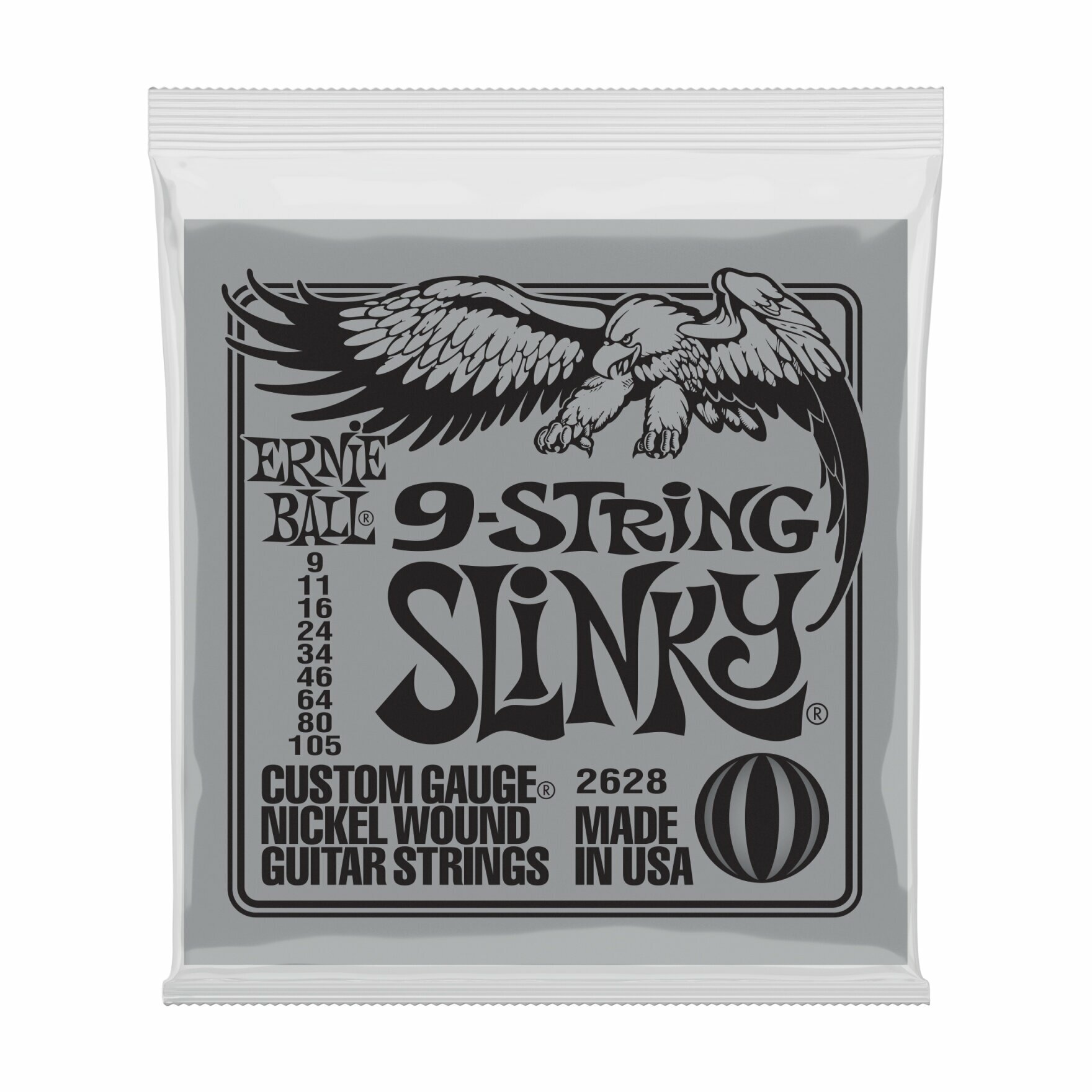 ERNIE BALL 2628 Nickel Wound Slinky 9-105 Струны для 9 струнной электрогитары
