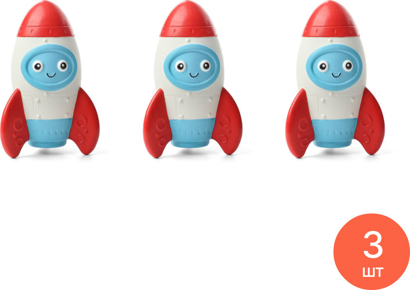 Игрушка для собак Triol / Триол SPACE TEAM Ракета из латекса, размером 12.5см / зоотовары для животных (комплект из 3 шт)
