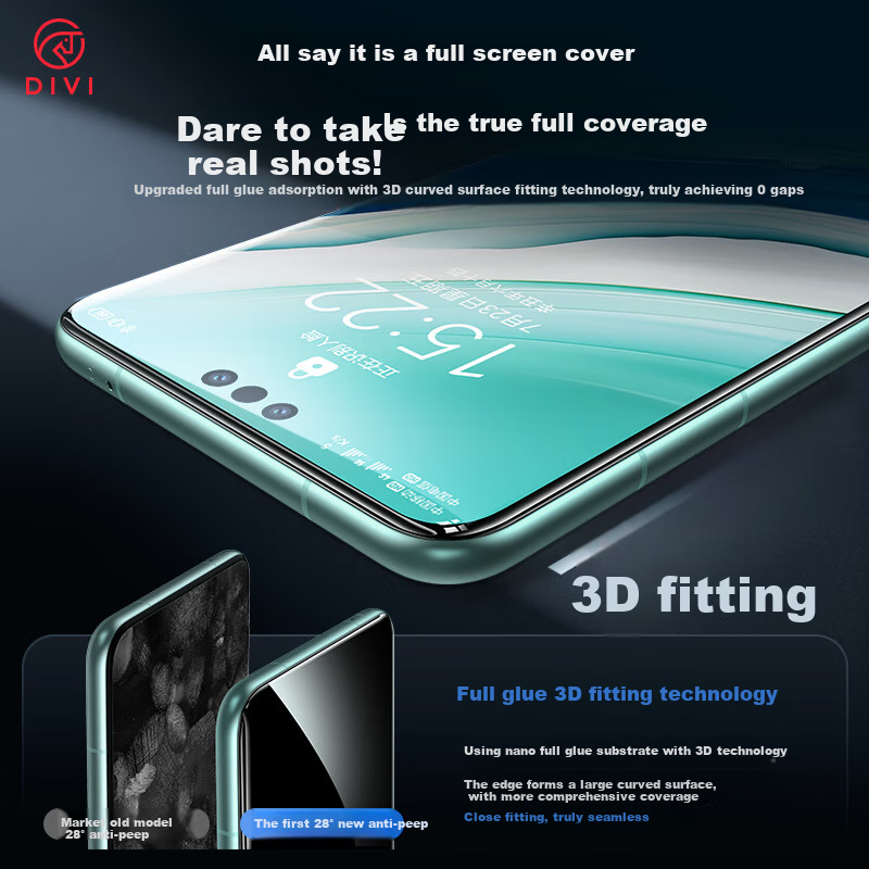 DIVI 28° True Privacy Защитная пленка для Huawei Mate70 Pro с защитой от подглядывания и гидрогелем, 2 шт Цвет：Экранная
