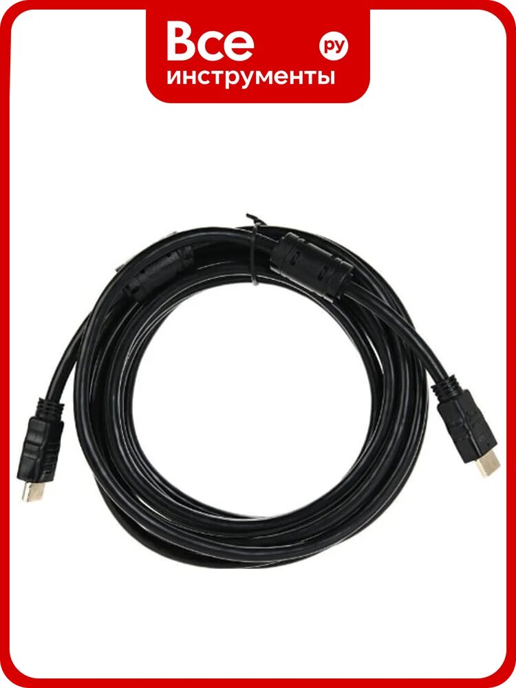 Кабель Telecom HDMI-19M --- HDMI-19M ver 2.0+3D/Ethernet, 2 фильтра, 5m TCG200F-5M