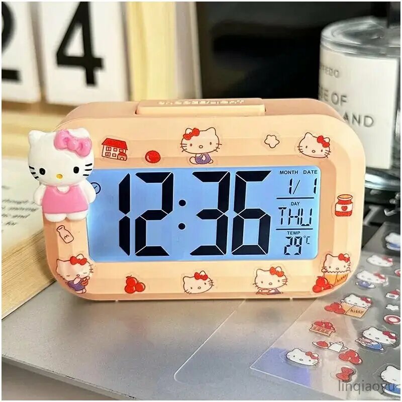 Многофункциональный электронный будильник в стиле Hello Kitty 1 шт