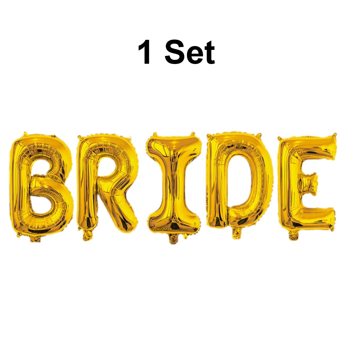 Желтые шары "BRIDE" для свадьбы, 1 set