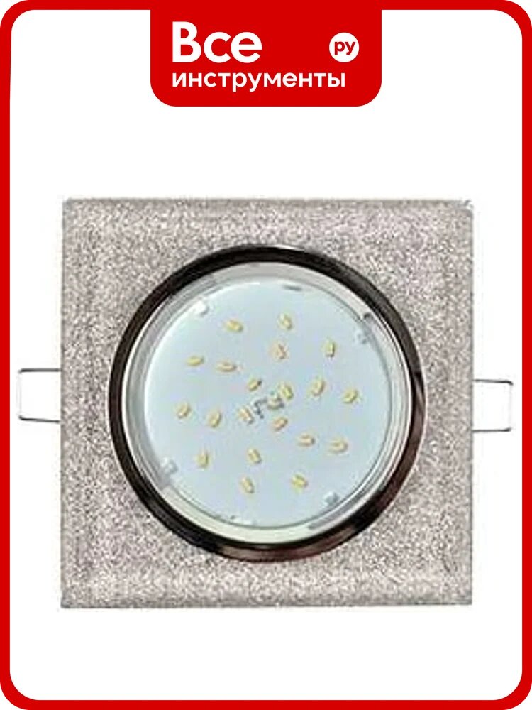 Светильник Ecola Gx53 h4 5311 glass стекло квадрат скошенный край хром - серебряный блеск 38x120x120 (к+) FS53SNECH