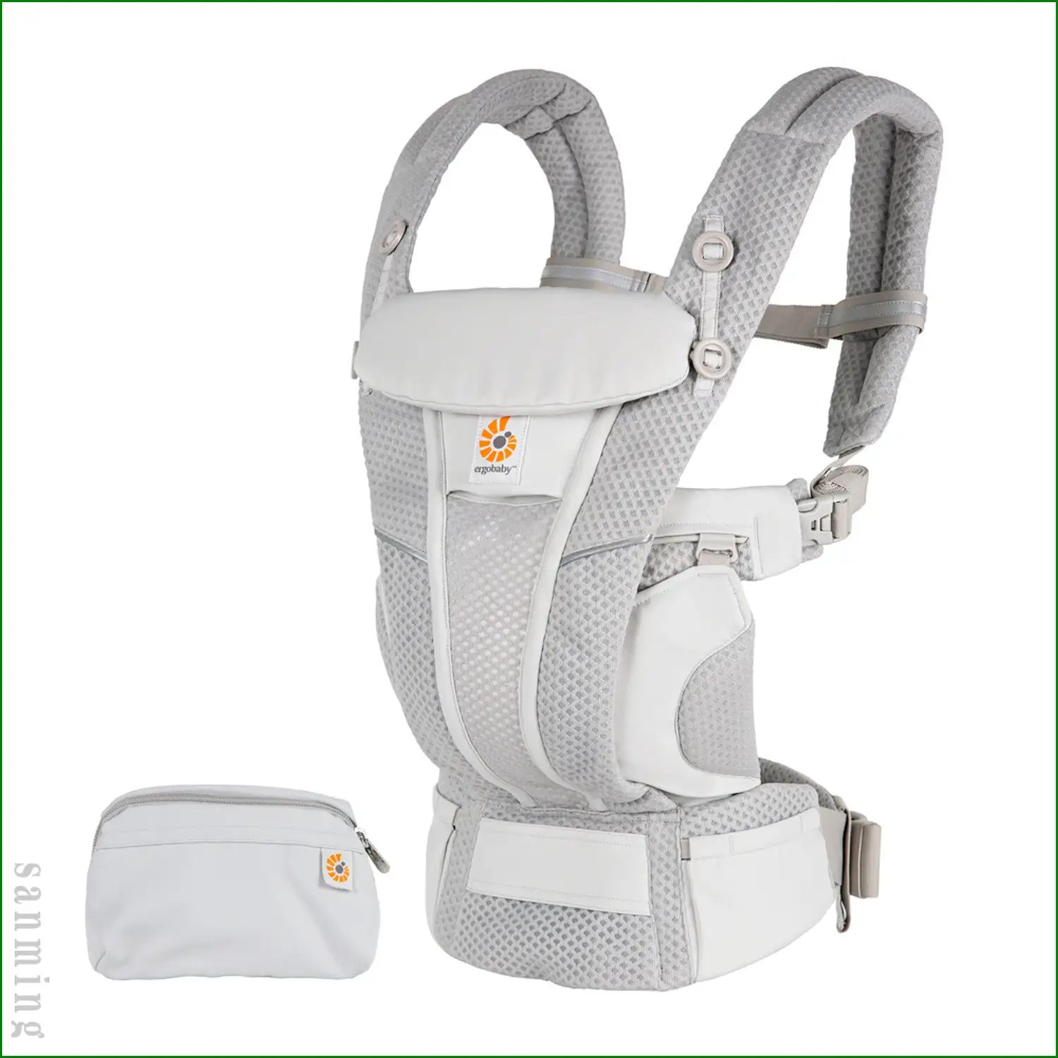 Эргорюкзак- хипсит для малышей от 0 / Ergobaby OMNI Breeze - Pearl Grey/ сумка рюкзак для мамы