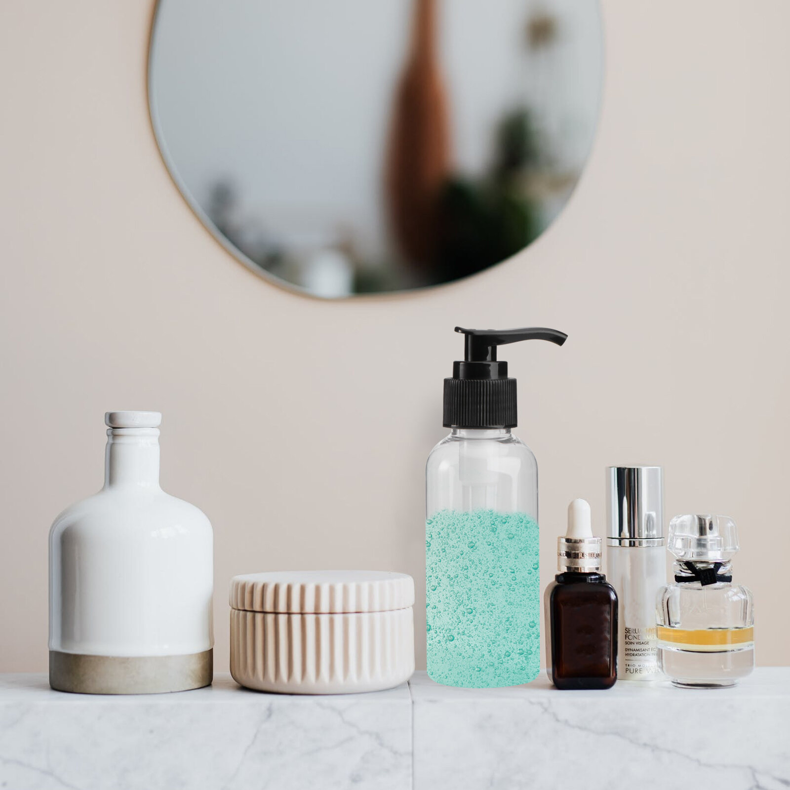 5 Штук Черные Пустые Бутылки Для Геля Душа С Насосом Объемом 4 1*12 9 Cm