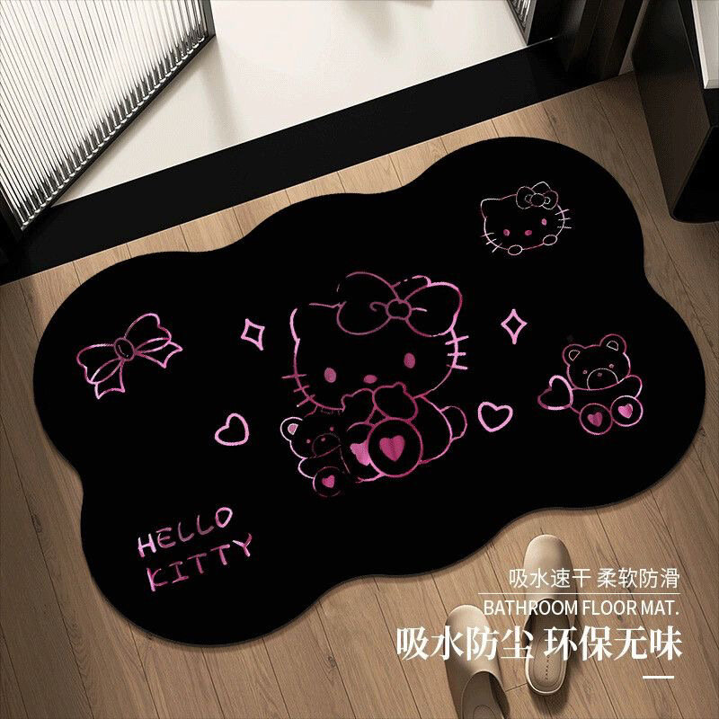 Коврик для ванной с принтом HelloKitty из силикагеля, впитывающий воду, 40x60 см, милый дизайн для пола в ванной и