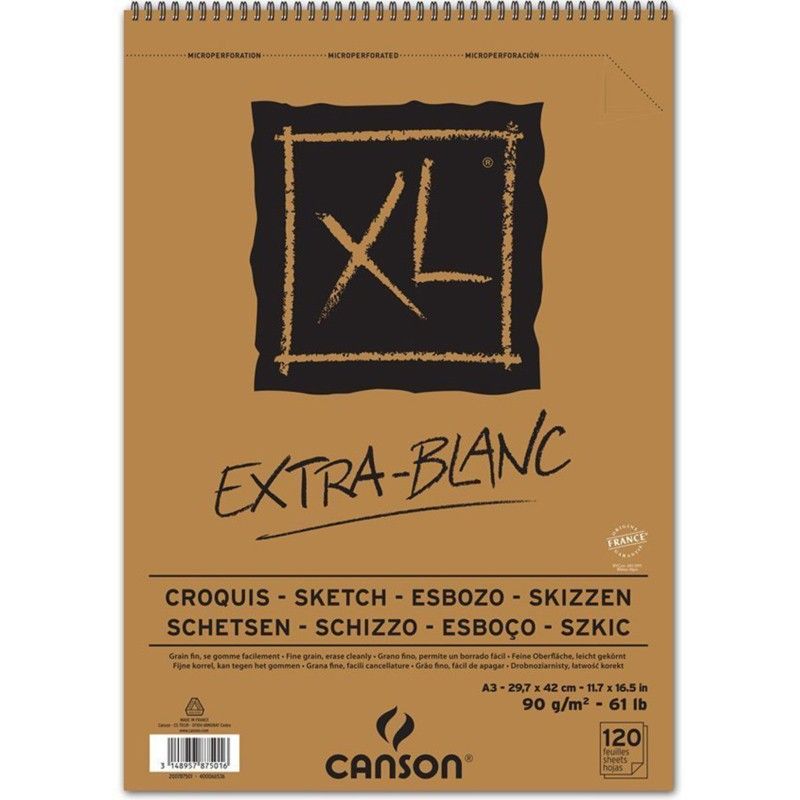 "Canson" Альбом для пастели и угля XL 90 г/м2 A3 29.7 х 42 см на спирали 120 л.