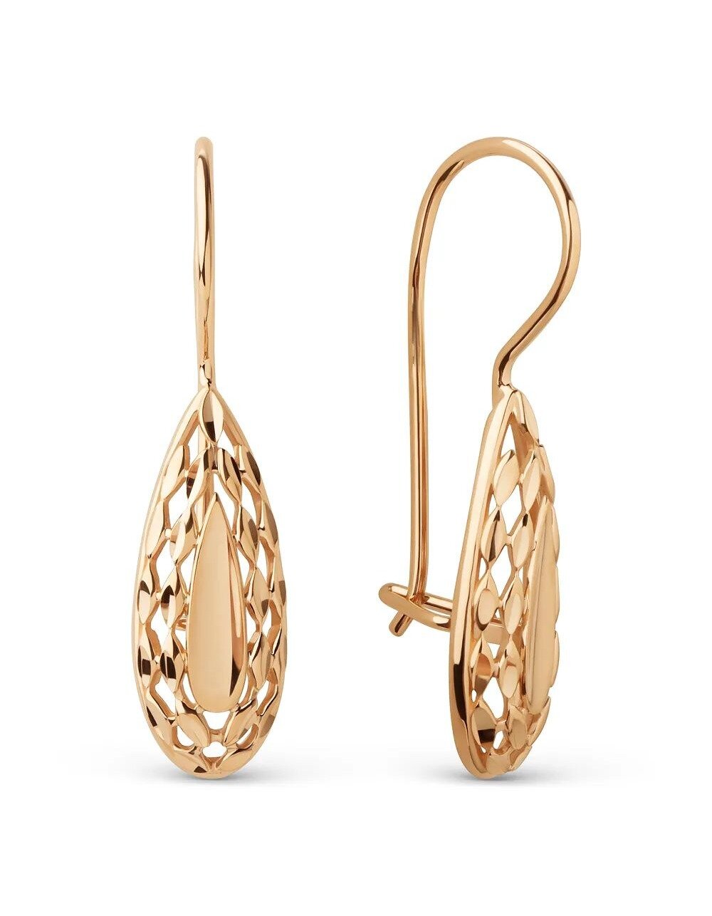 Серьги красное золото, 375 проба