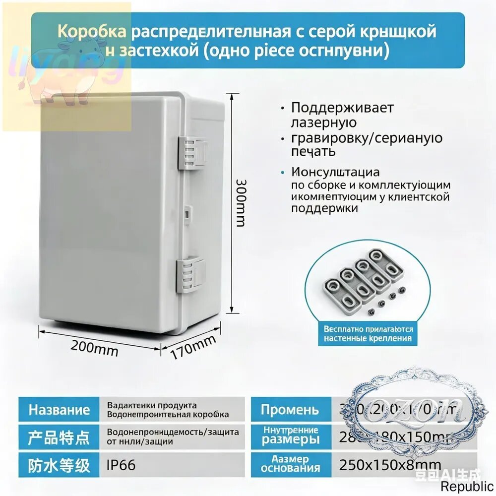 Распределительный щит пластиковый уличный ЩМПп 300х200х170 мм. IP65, стандартная модель серии