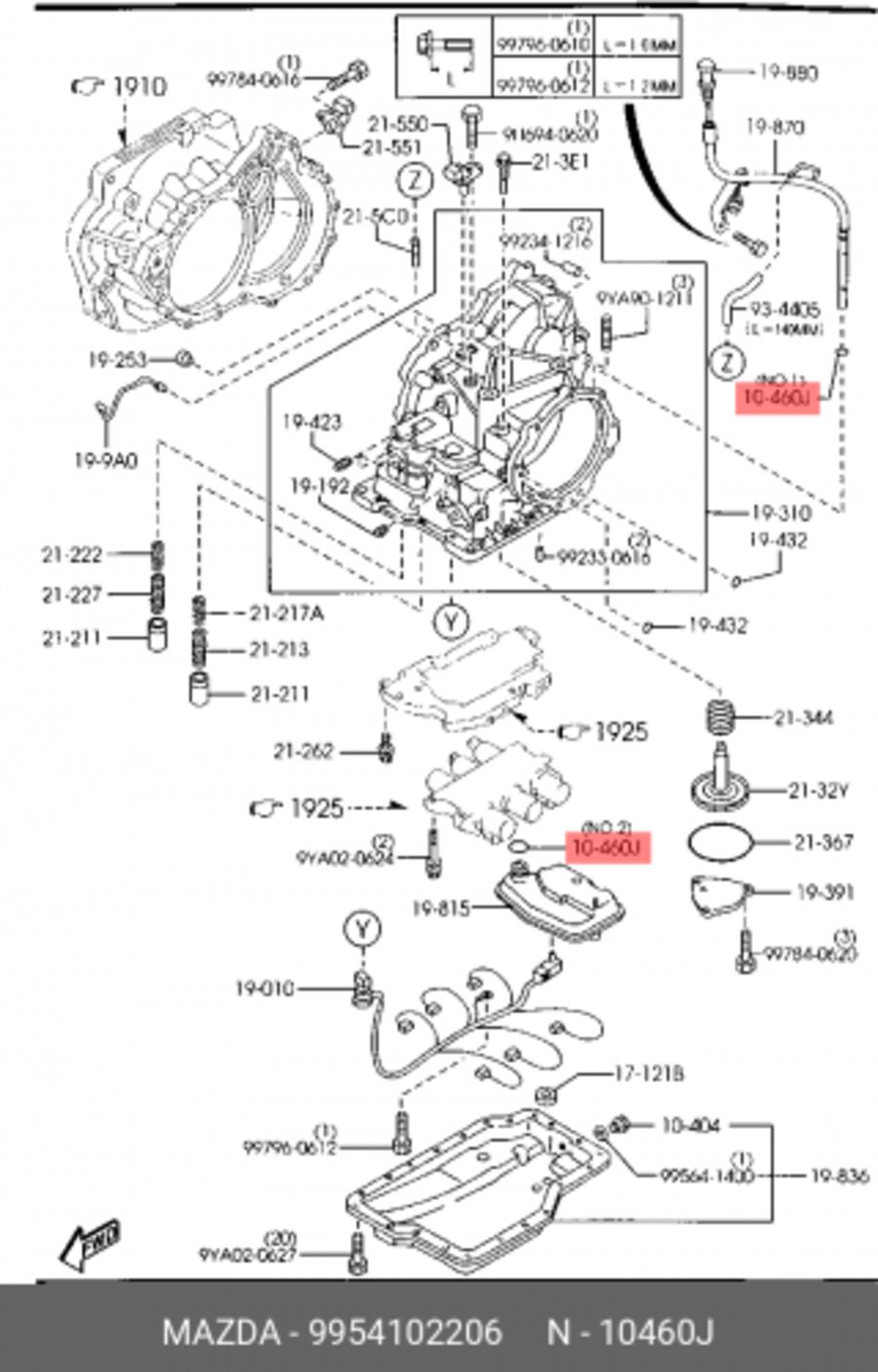 Кольцо Уплот. фильтра Акпп Mazda 3 (Bk, Bl) 03-13/6 (Gg, Gh) 02-12 (Mazda 9954102206)