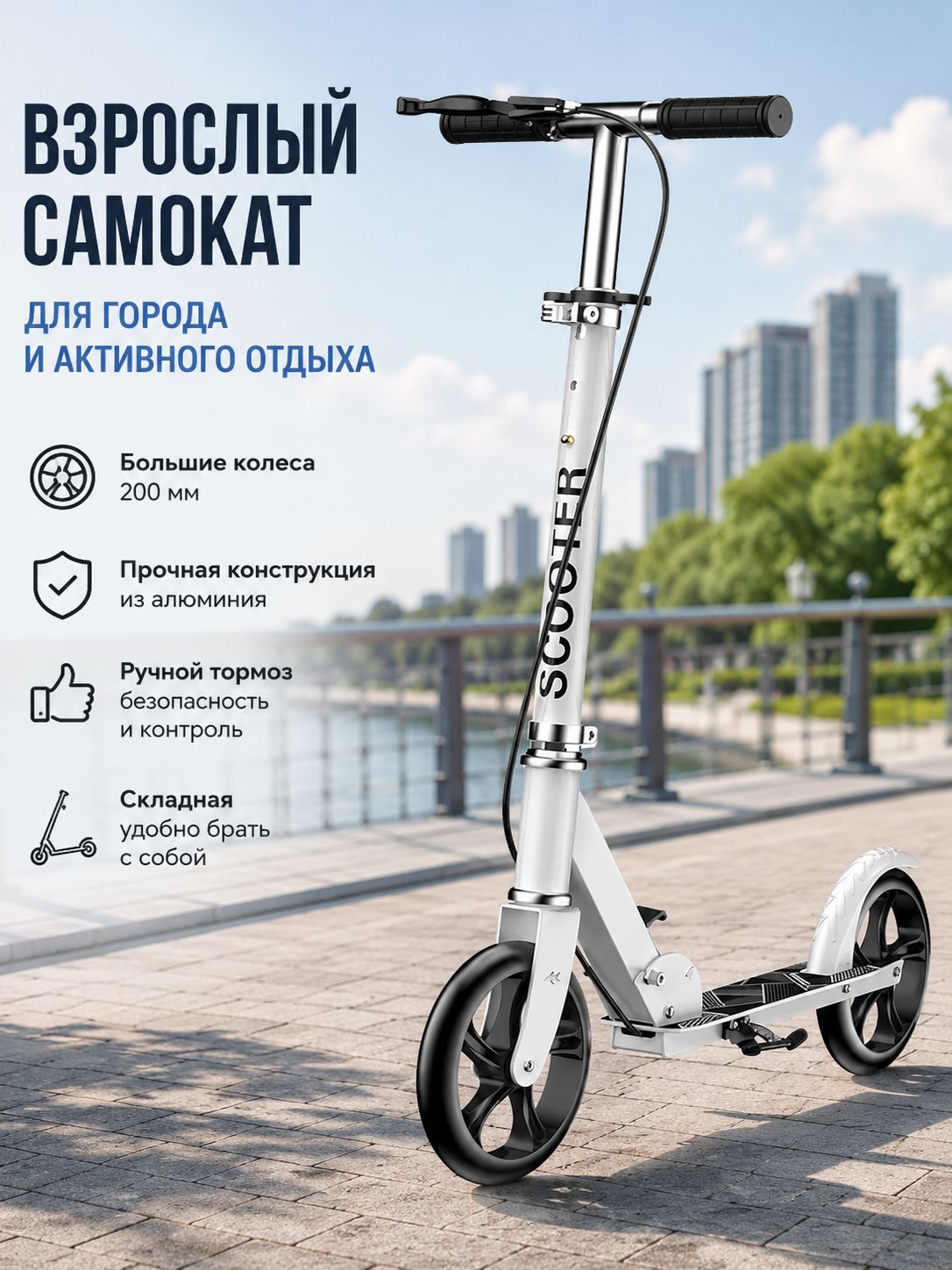 Электросамокат MODEL-20260624-Q8UG, белый