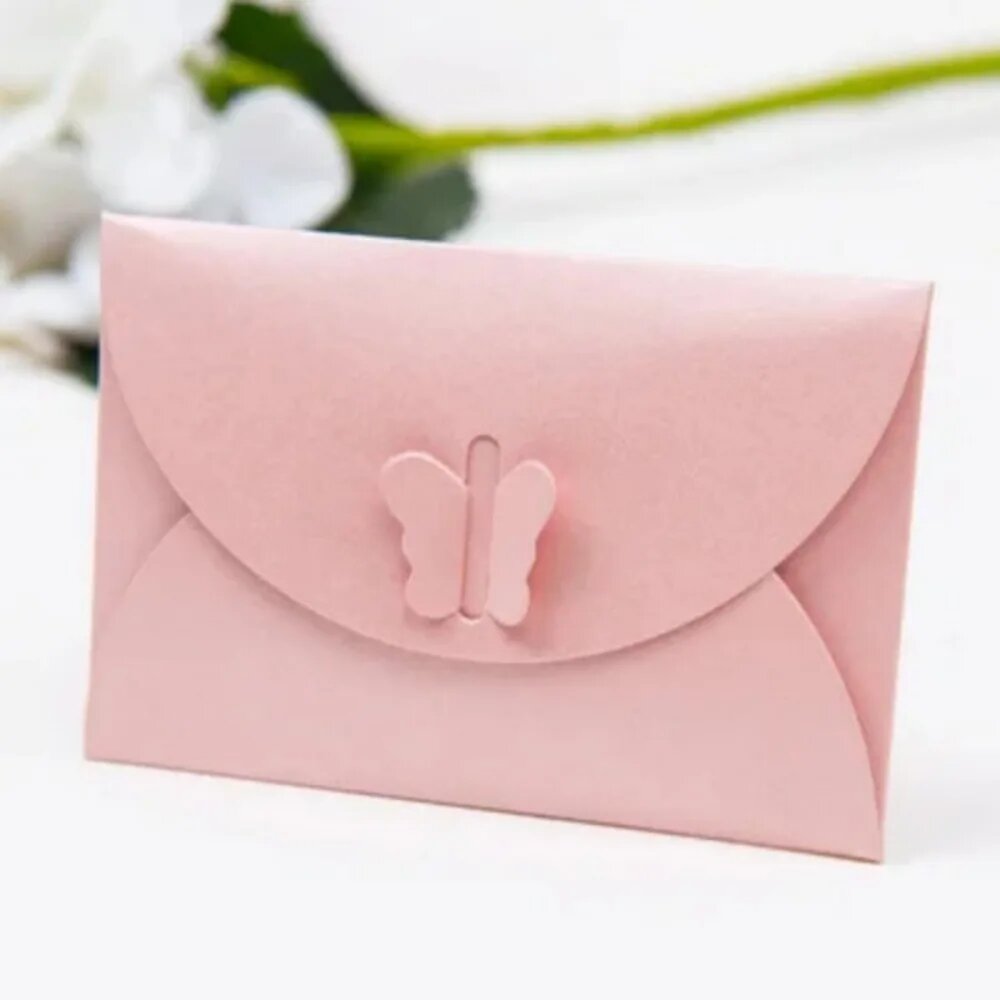 Мини конверты с бабочкой 20 шт. Pink-20pcs