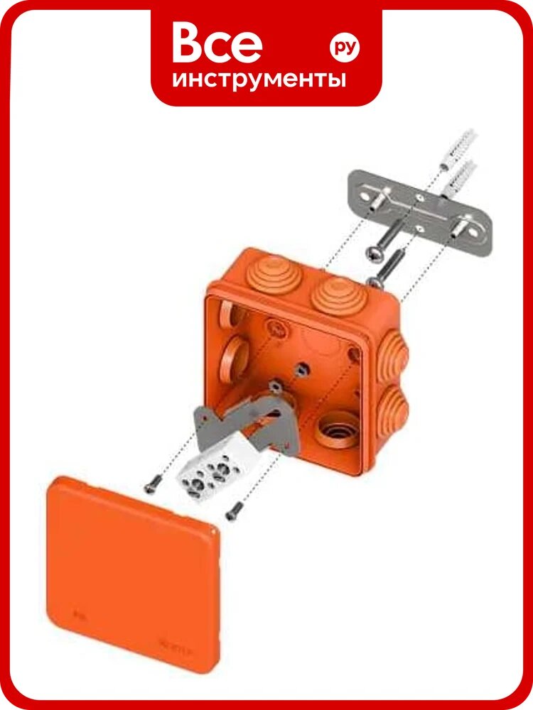 Коробка огнестойкая EKF E45, 85x85x40 мм, с клеммниками, 4 полюса, 0.5-6 мм2, IP55 HF plc-kmfr-85-406