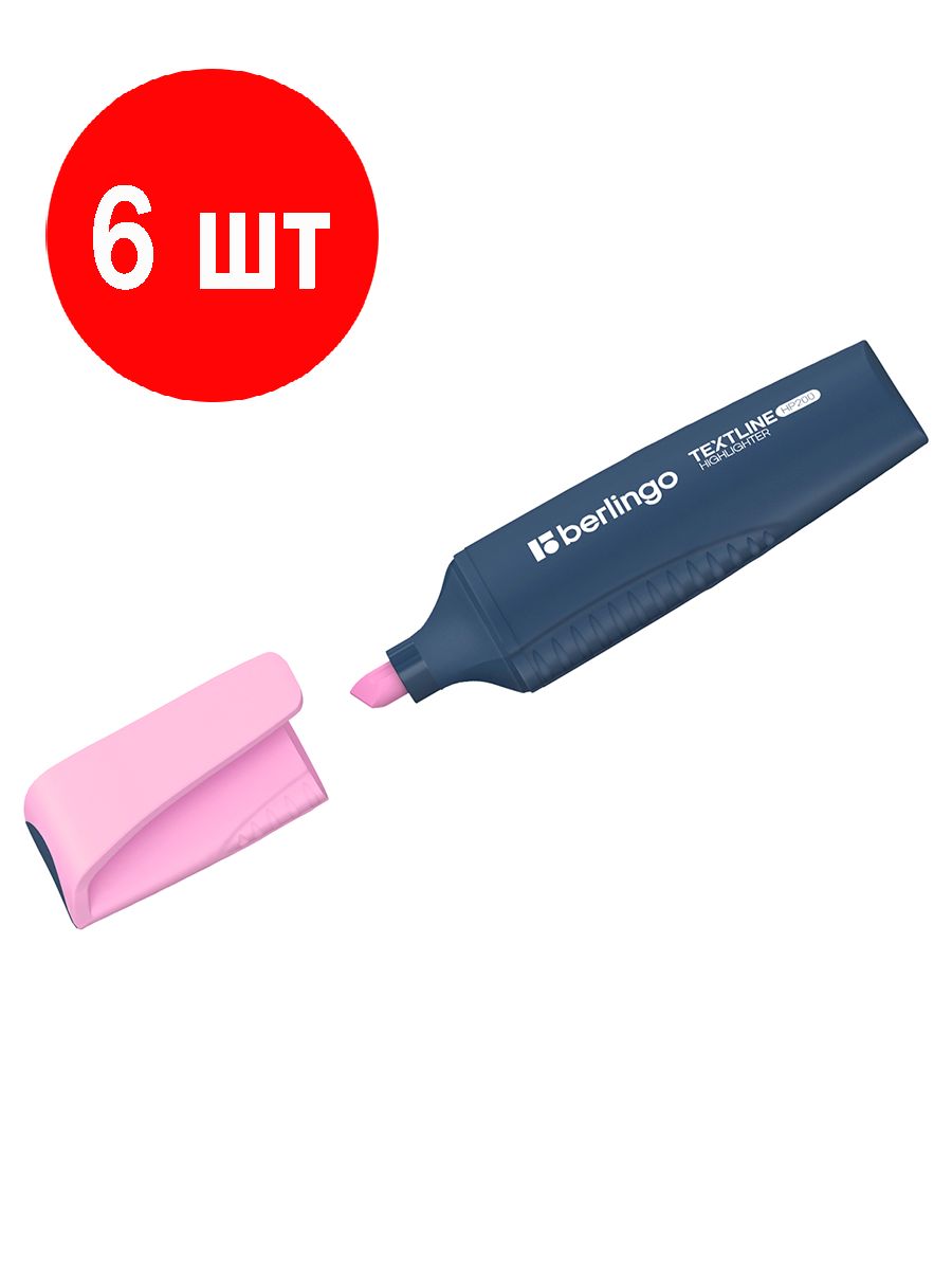 Текстовыделитель фламинго 6 штук,"Textline HP200", 1-5мм, пастель