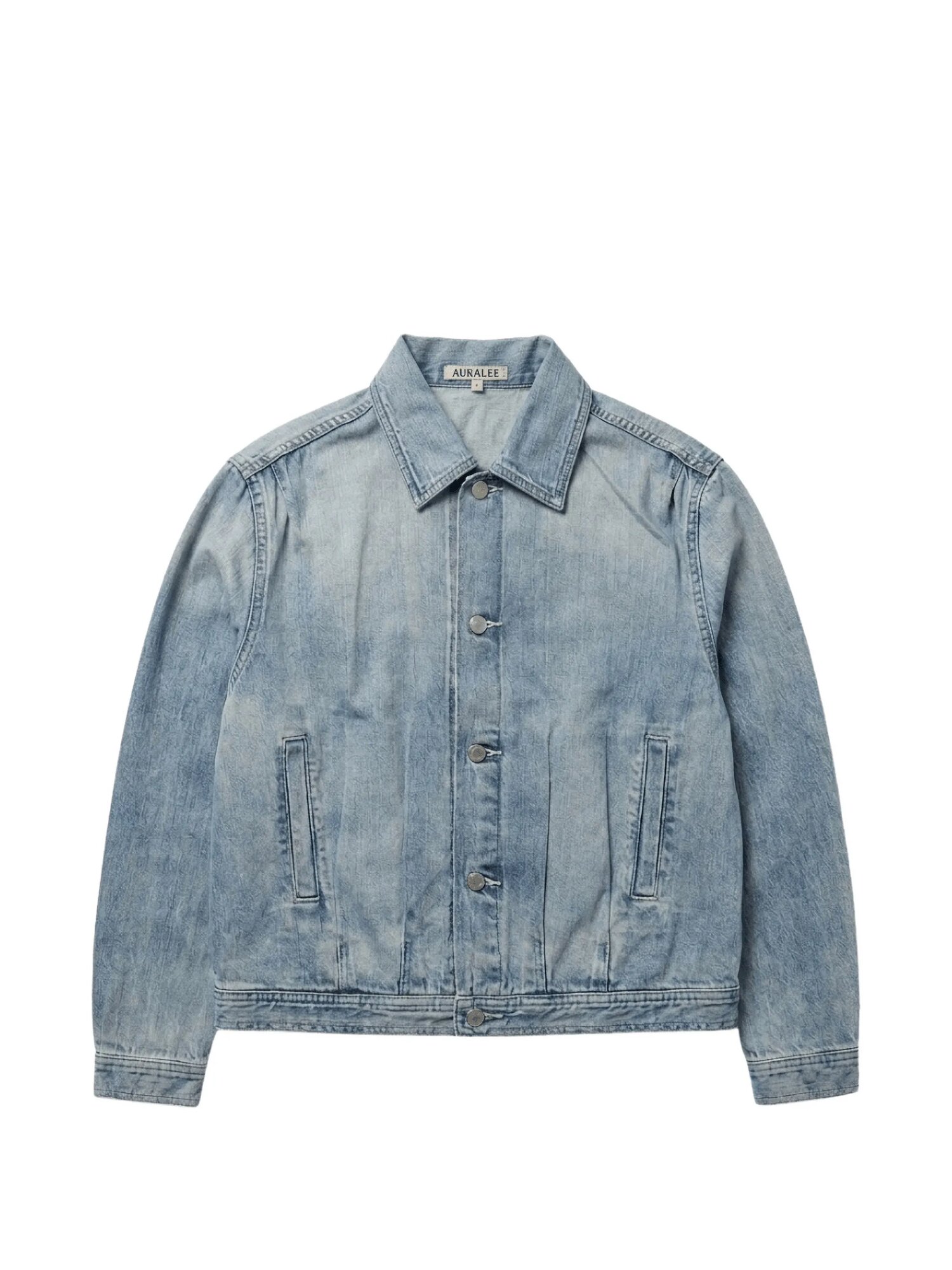 Куртка AURALEE Faded-effect button-up denim jacket