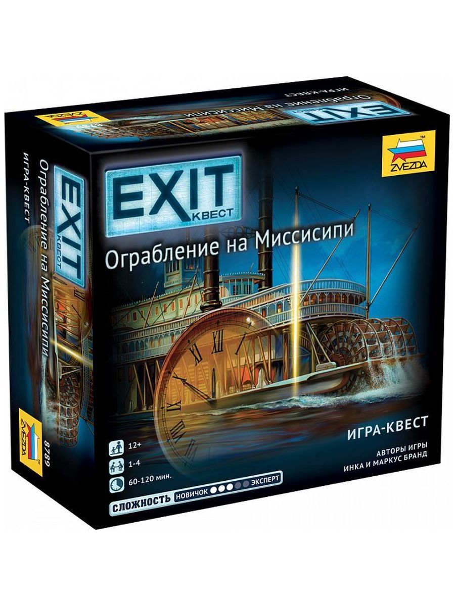 Настольная игра Zvezda (звезда) Exit Квест Ограбление на Миссисипи
