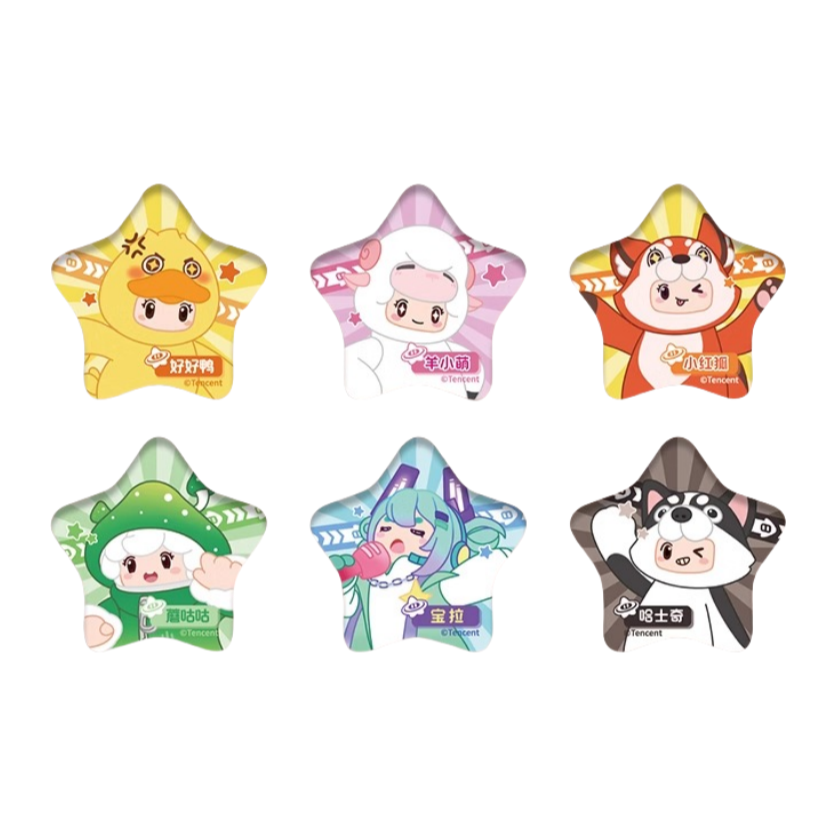 Encounters Yuan Meng Star Персонажи Yuan Meng Star Долина Круг Значок Звезда Форма Жестяные Значки