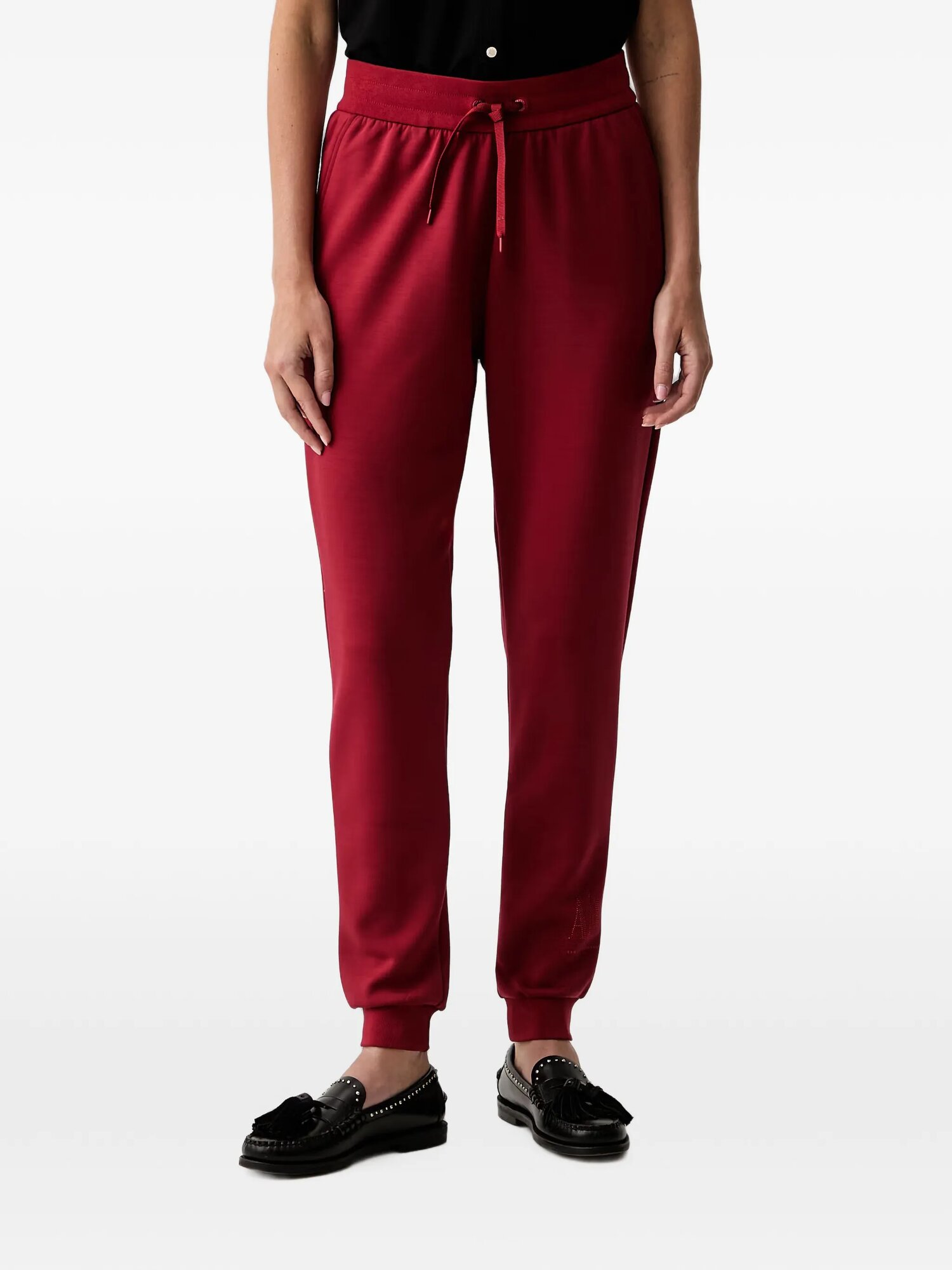 Брюки Armani Exchange Logo-embellished drawstring track pants, размер 46, красный