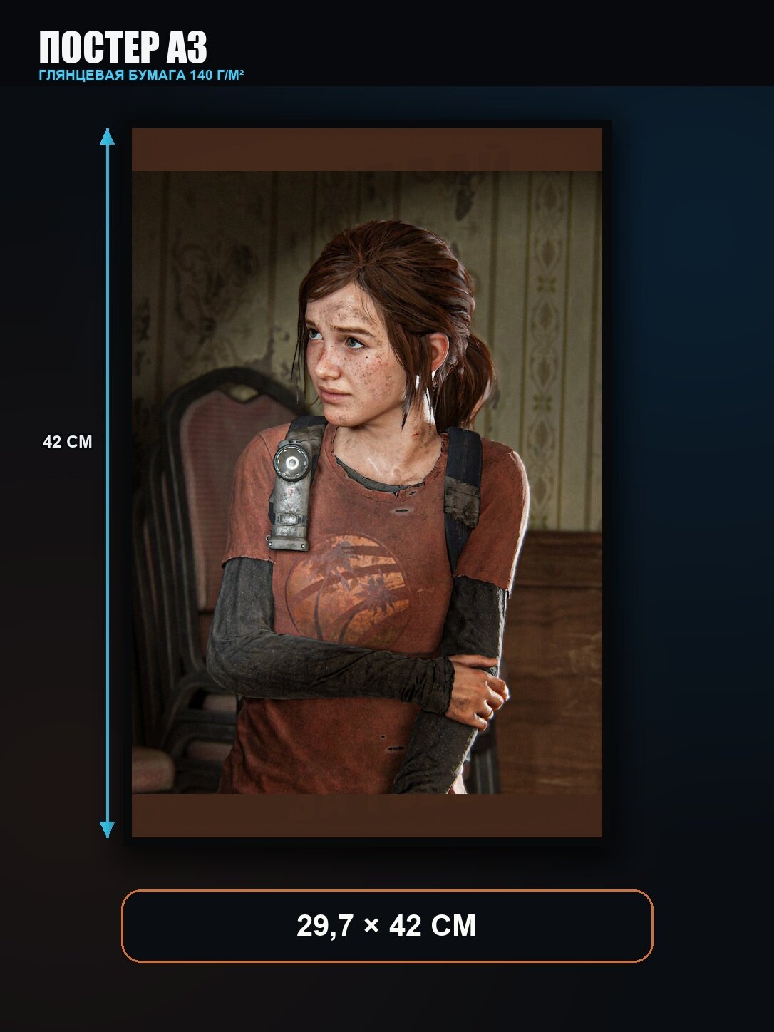 Плакат The Last of Us Истории — напряжённая игровая сцена A3