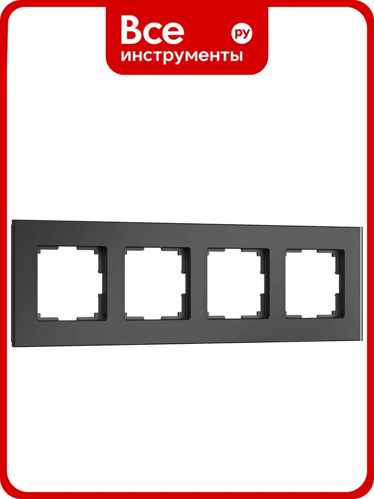 Рамка WERKEL на 4 поста senso (черный, стекло soft-touch) a064575