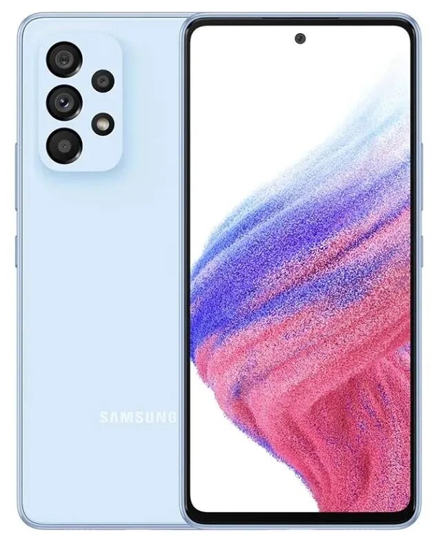 Samsung Смартфон Galaxy A53(A536N) 5G одна SIM-карта 100% поддержка русского языка 6/128 ГБ, Nano-SIM, синий