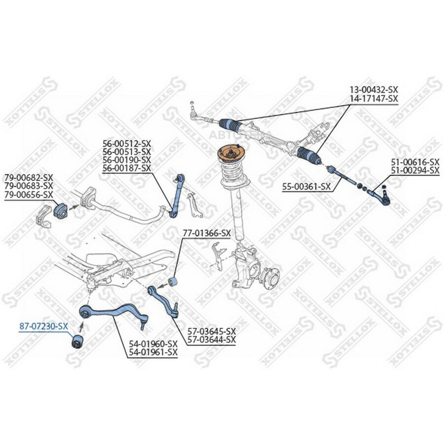 Сайлентблок BMW 5 E60 03- STELLOX 8707230SX