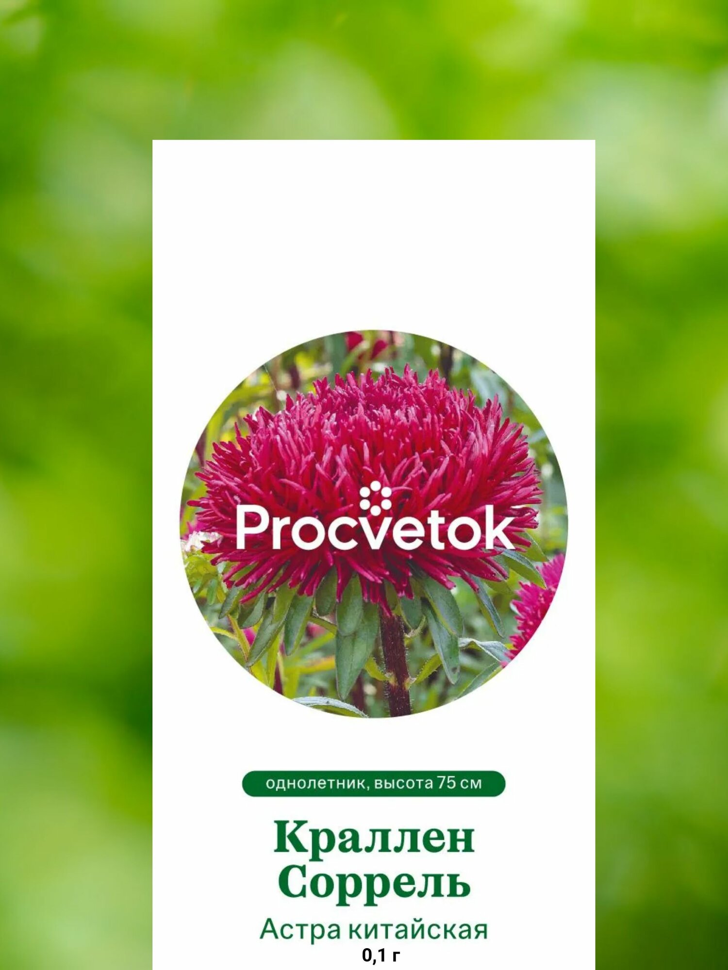 Семена Астры китайской Краллен Соррель 0,1г процветок