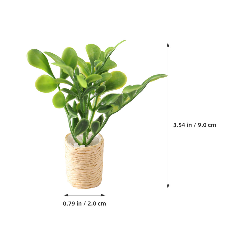 Декоративное Мини Бонсай Растение Для Домика Кукол Размер 9.00X2.00X2.00CM Зеленый
