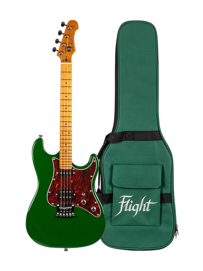FLIGHT Pathfinder Baritone BRG - электроукулеле, стратокастер, баритон, цвет зеленый, чехол в комплекте