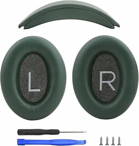 Амбушюры и накладки на оголовье для наушников Bose QC35 QC45 из пены с Темно-зеленый, темно-зеленый