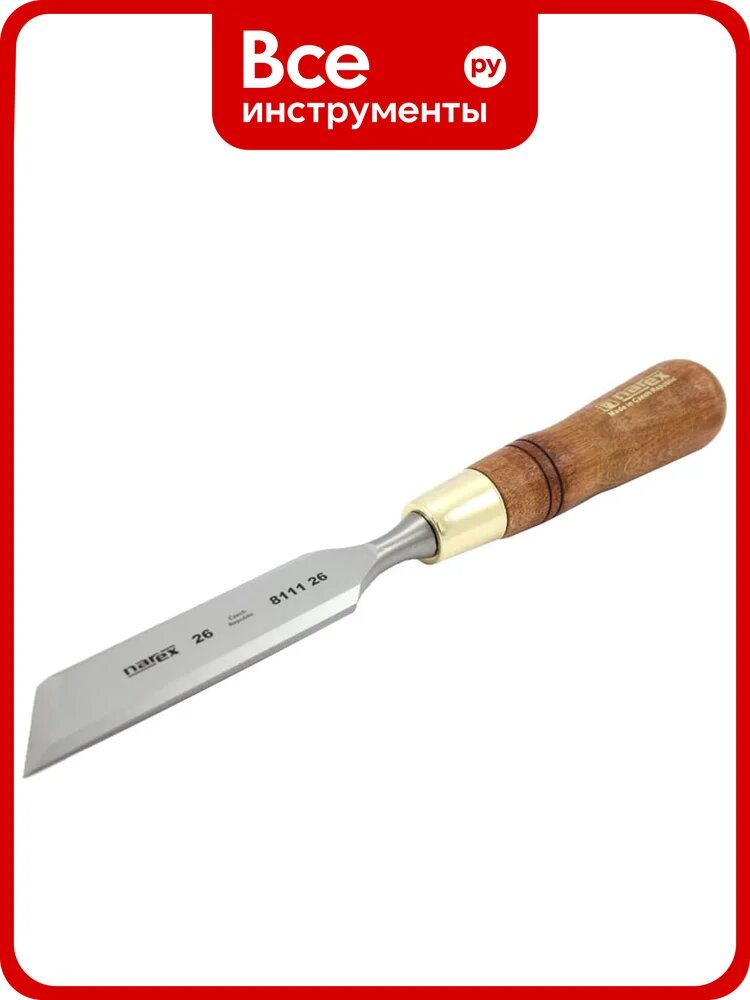 Косая правая стамеска с ручкой NAREX WOOD LINE PLUS 26 мм 811126